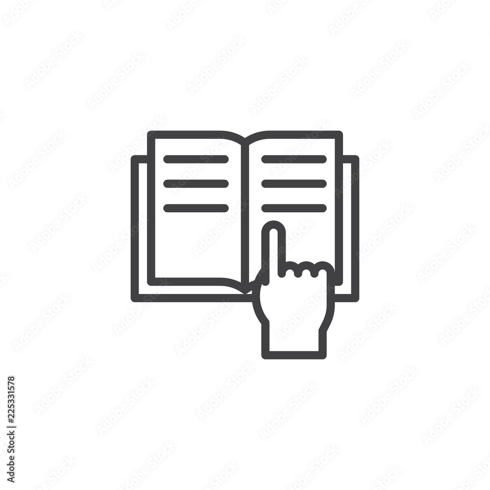 Reading book outline icon. linear style sign for mobile concept and web ...