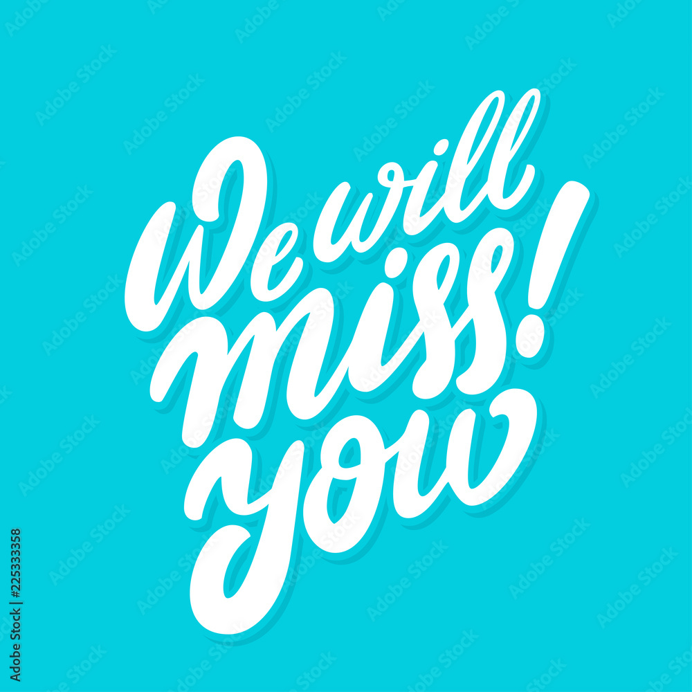 Vetor de We will miss you. Farewell card. do Stock | Adobe Stock