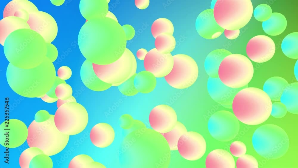 3d render animated modern abstract background. Vivid saturated color ...
