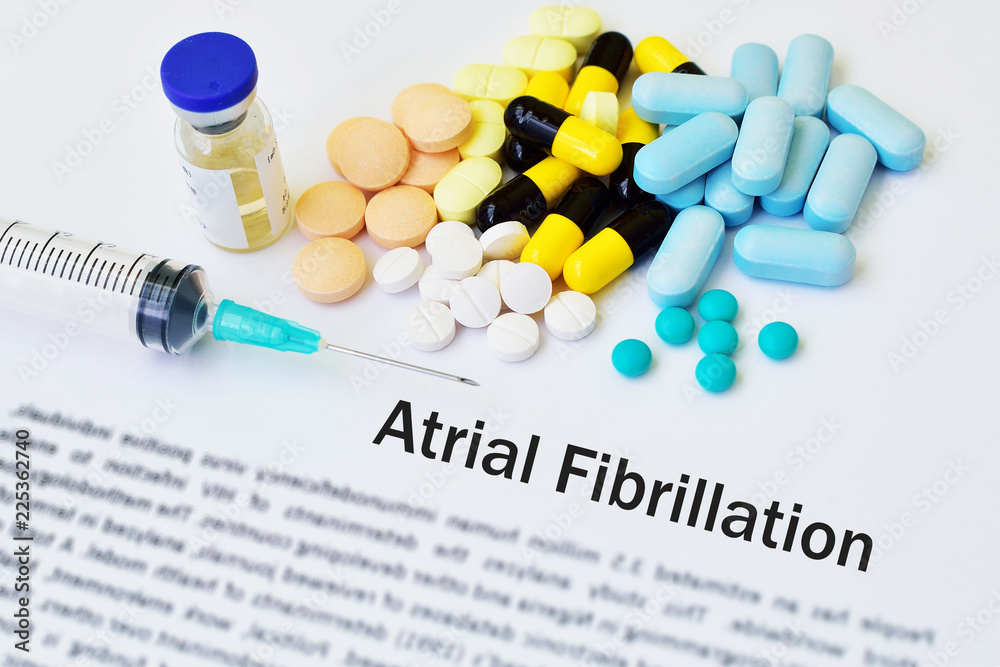 Drugs for atrial fibrillation disease treatment, abnormal heart beat ...