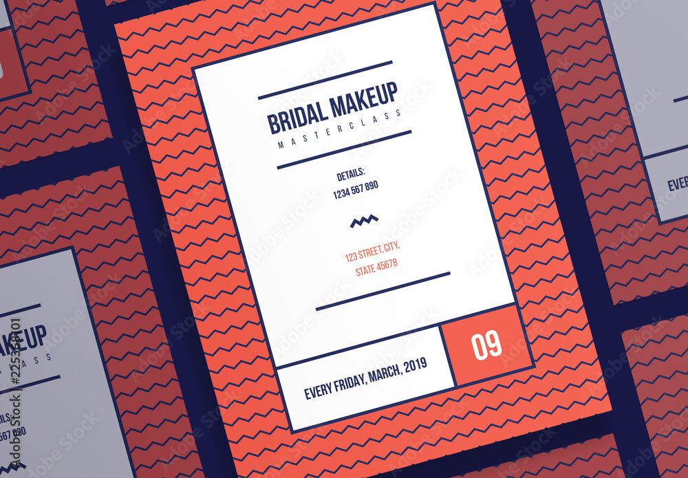 Poster Layout with Geometric Patterns Stock Template | Adobe Stock