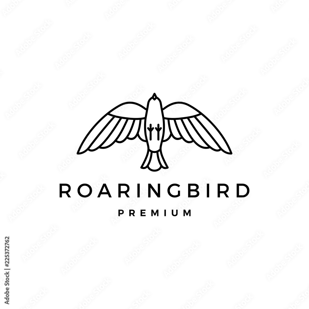 roaring bird logo vector icon illustration Stock Vector | Adobe Stock