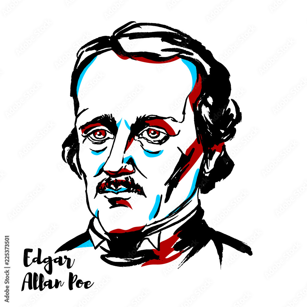Edgar Allan Poe Portrait Stock Vector | Adobe Stock