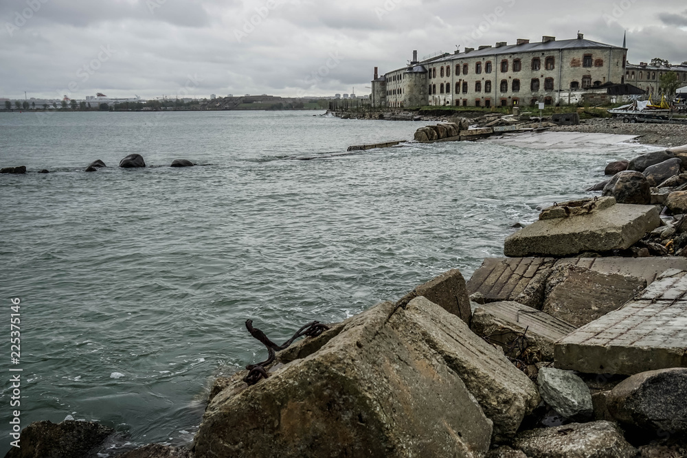 Tallinn / Estonia- 15.3.2018: Old Soviet Union time prison. Sea ...