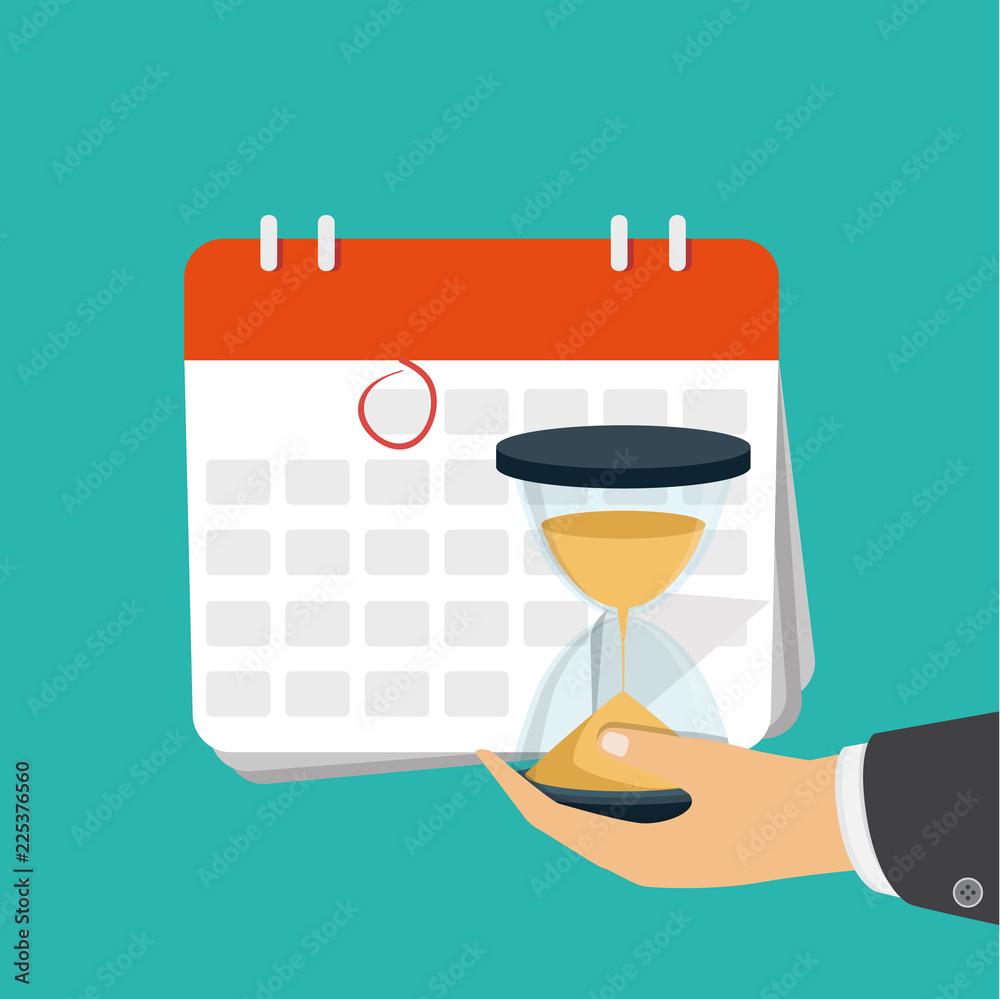 Alarm and calendar. Vector. Date and time icon. Stock Vector | Adobe Stock