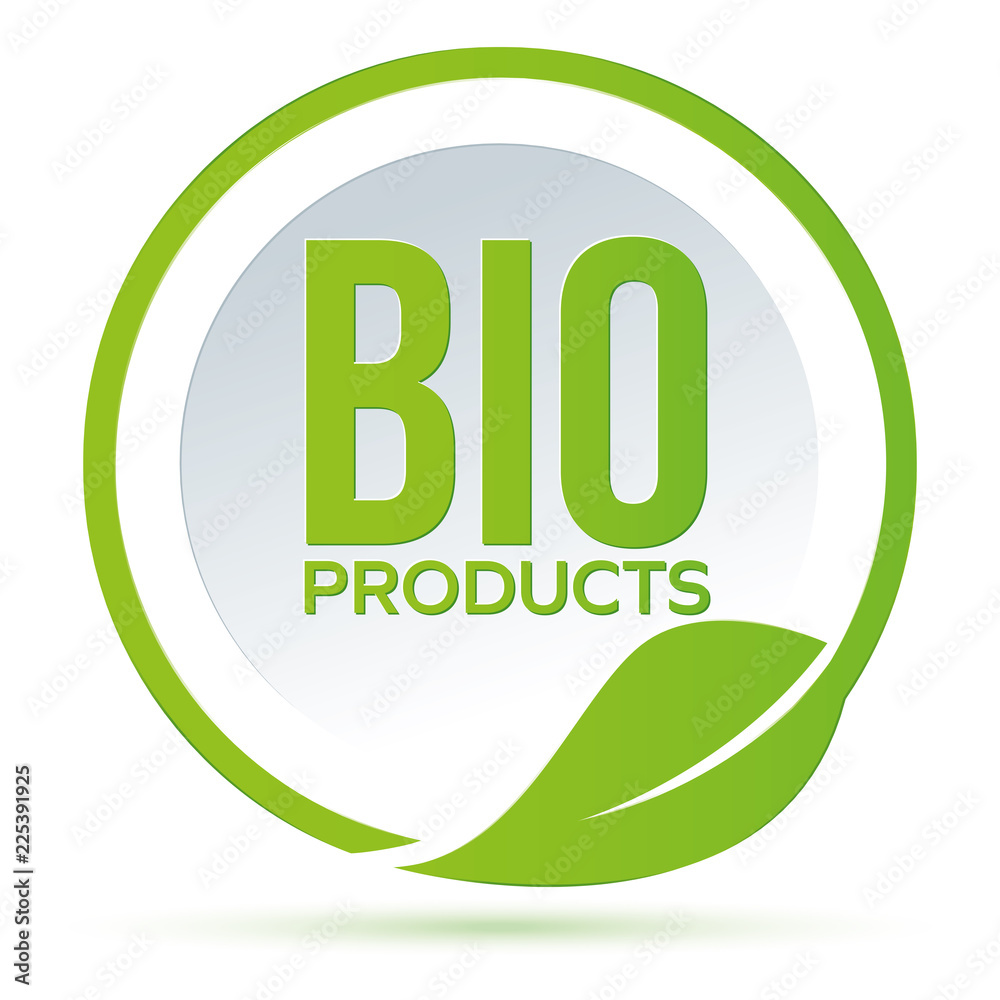 Simbolo prodotto biologico con foglia verde Stock Vector | Adobe Stock