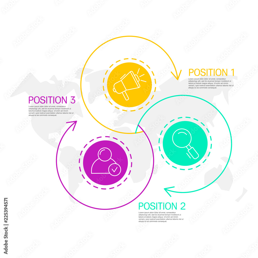 Modern and simple vector illustration. Three circles infographic ...