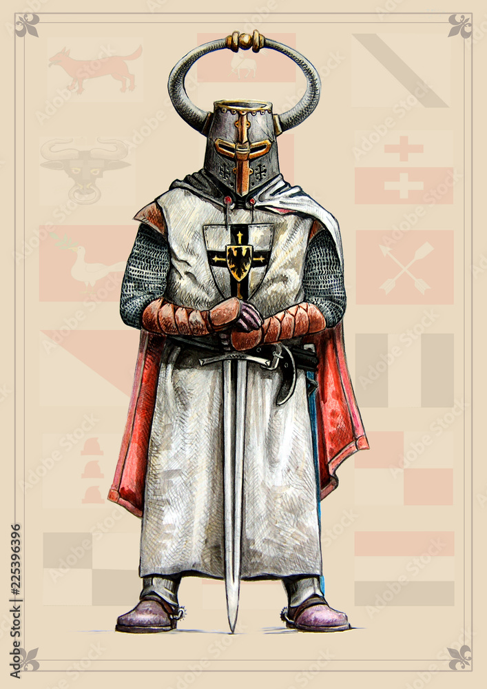 Medieval knight, Grand Masters of the Teutonic Order, XIIIc. Historical ...