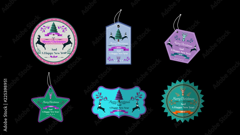 Christmas Labels Stock Template | Adobe Stock