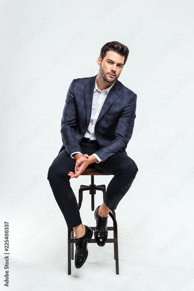 Pure male beauty. Full length of handsome young man looking at camera ...