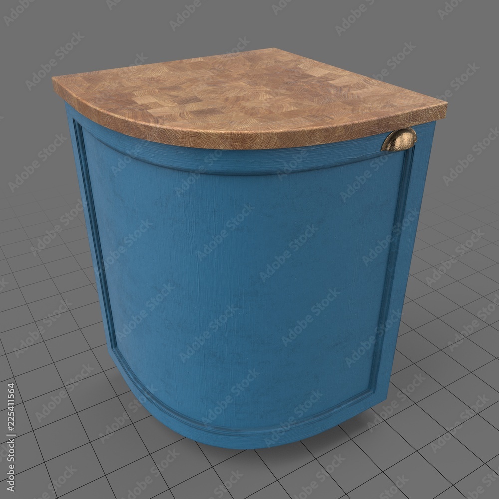 Corner kitchen cabinet unit Stock 3D asset | Adobe Stock