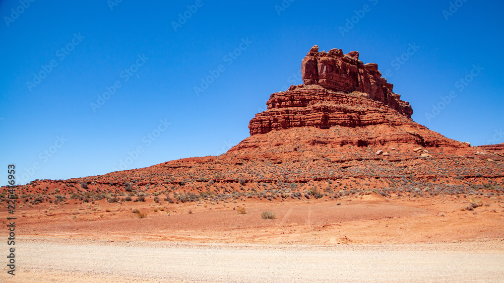 Iconic Southwest US desert brown sandstone monument in the former Bears ...