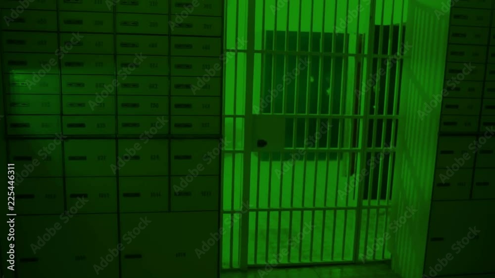 Safe Deposit Boxes in the bank vault room, bank prison room, bank cell ...