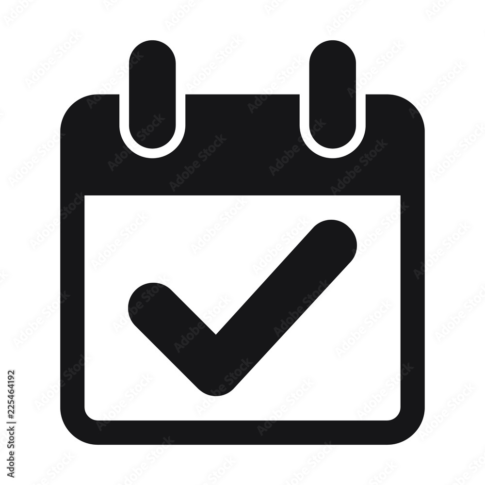 calendar check mark icon Stock Vector | Adobe Stock