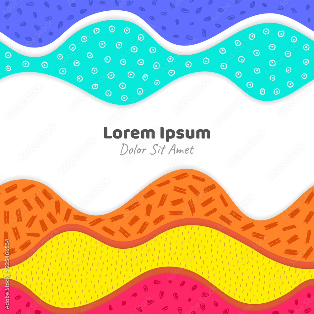 Vector colorful background with abstract textured waves. Curve shapes ...