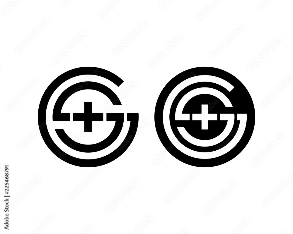 Initial Name Letter SG or GS Sign Symbol Icon Monogram Logo Vector Set ...