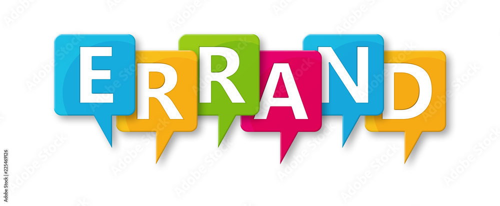 Poster Errand - letters written in beautiful boxes on white background ...