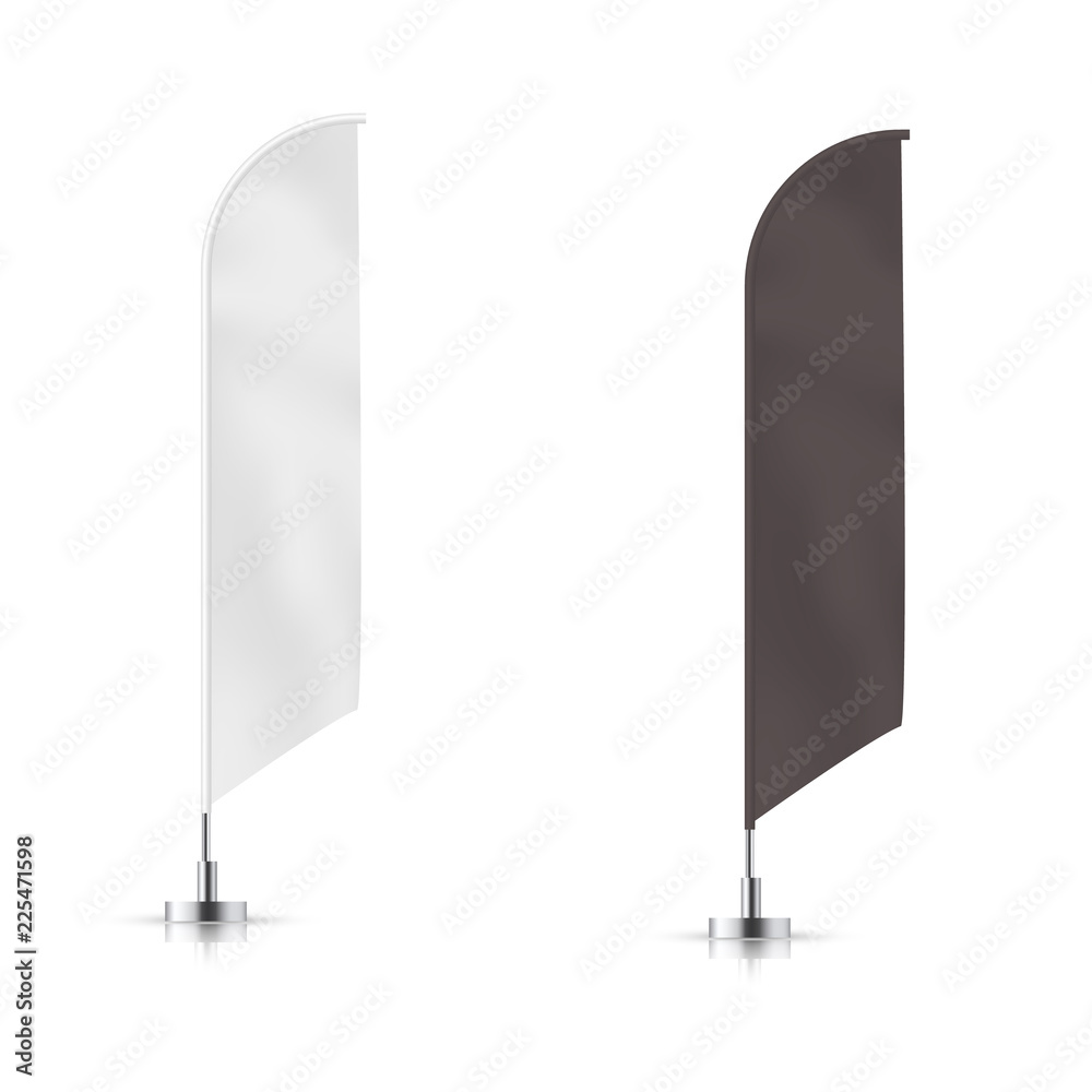 Vector set of different types banner flag Stock Vector | Adobe Stock