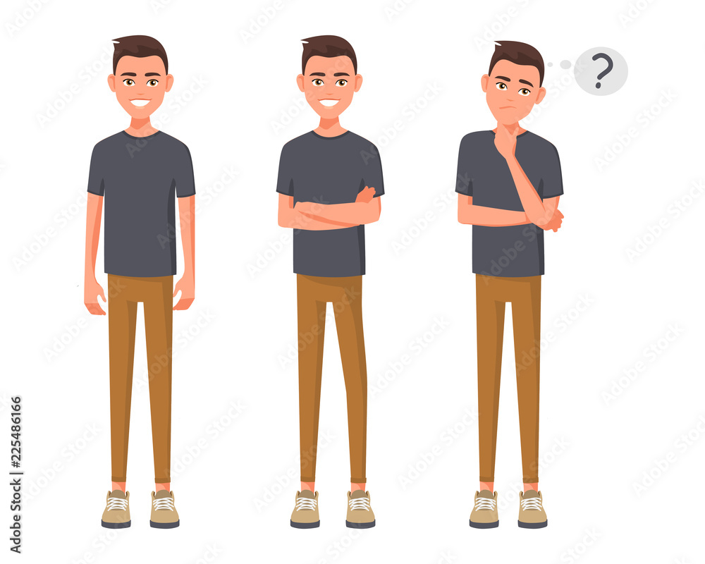 Cartoon Man Standing Sideways