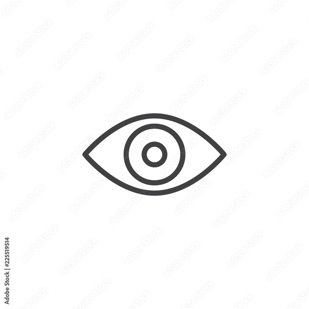 Human Eye outline icon. linear style sign for mobile concept and web ...