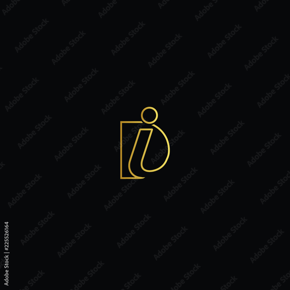 Clean Minimalist Initial Letter ID or DI Logo Design Using Letter D I ...