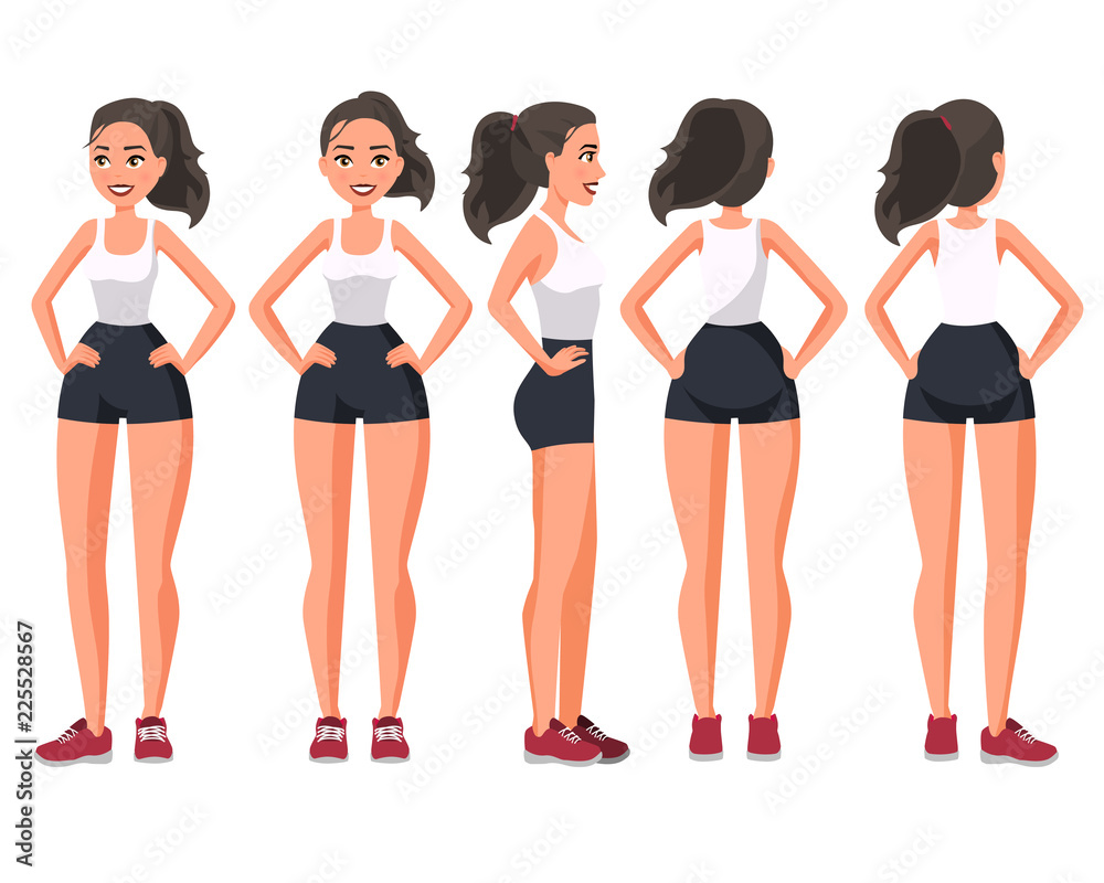 Vettoriale Stock Vector illustration of sportive woman in sportswear ...