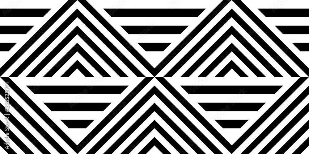 Seamless pattern with striped black white straight lines and diagonal ...