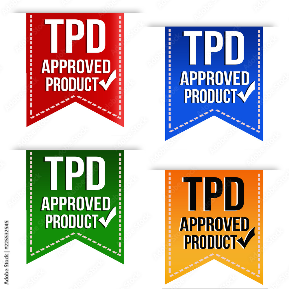 TDP approved product banner design set Stock Vector | Adobe Stock