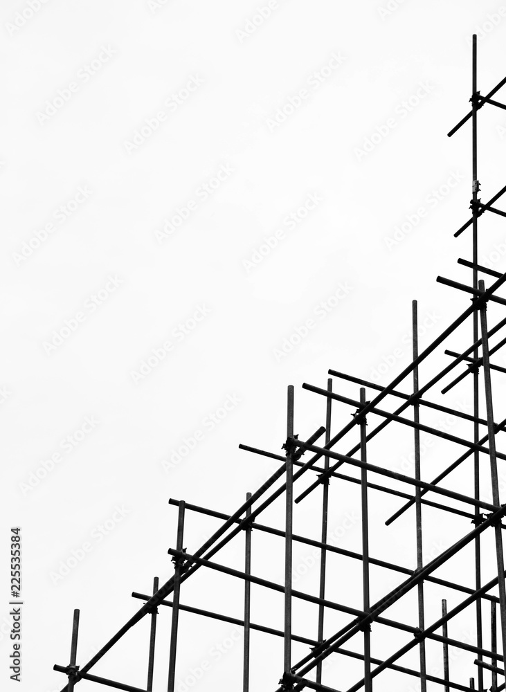 silhouette of scaffolding on white background Stock Photo | Adobe Stock