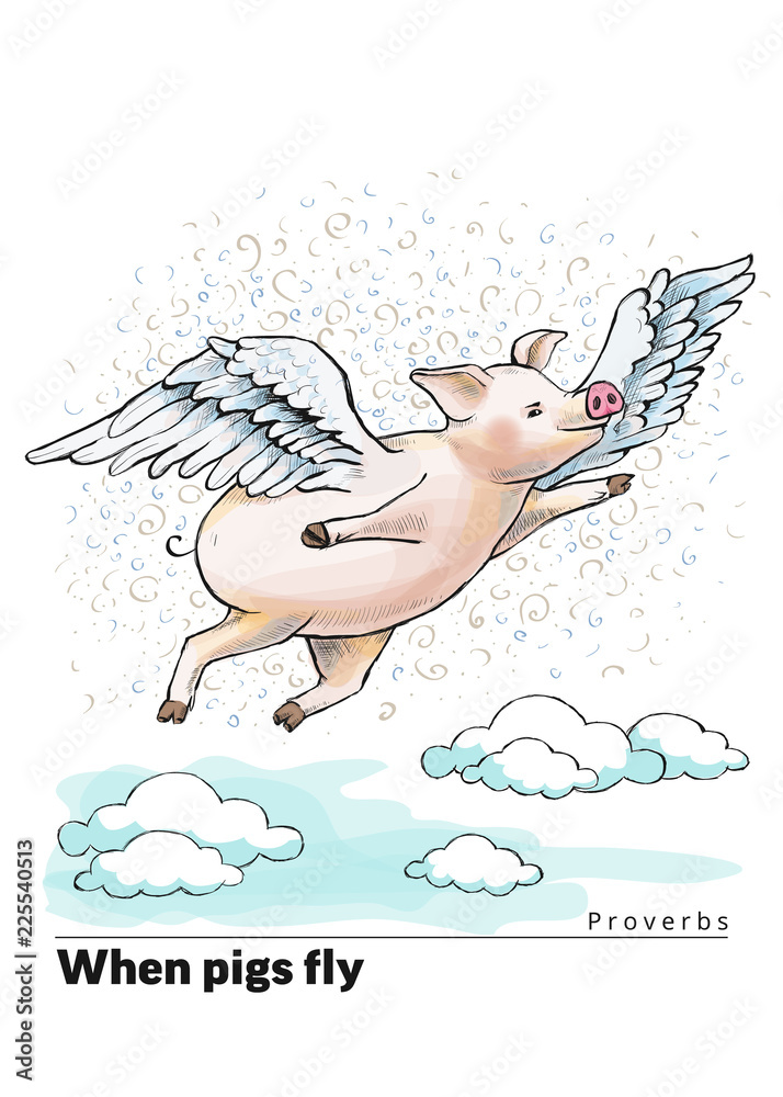 Series of postcards with a piglet. Proverbs and sayings per month. When ...