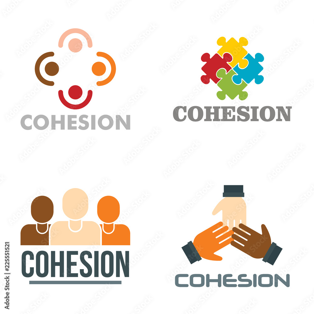 Cohesion logo set. Flat set of cohesion vector logo for web design ...