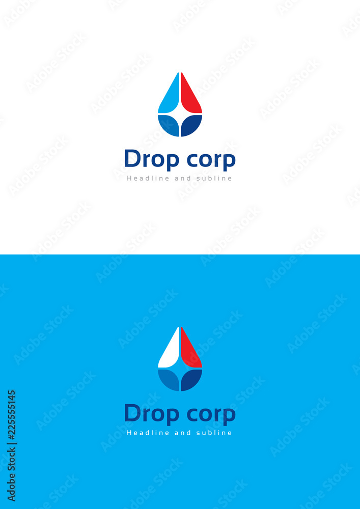 Drop corporation logo teamplate. Stock Vector | Adobe Stock
