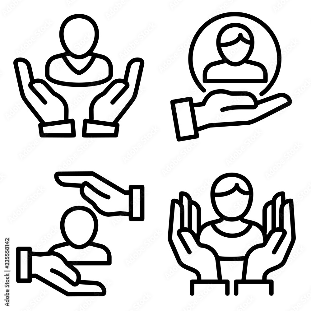 Customer retention icon set. Outline set of customer retention vector ...