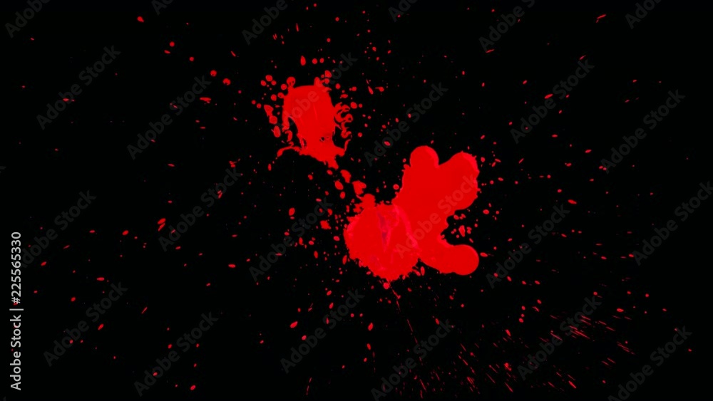 Close-up Blood splash. Slow motion. 60 fps With Alpha channel สต็อก ...
