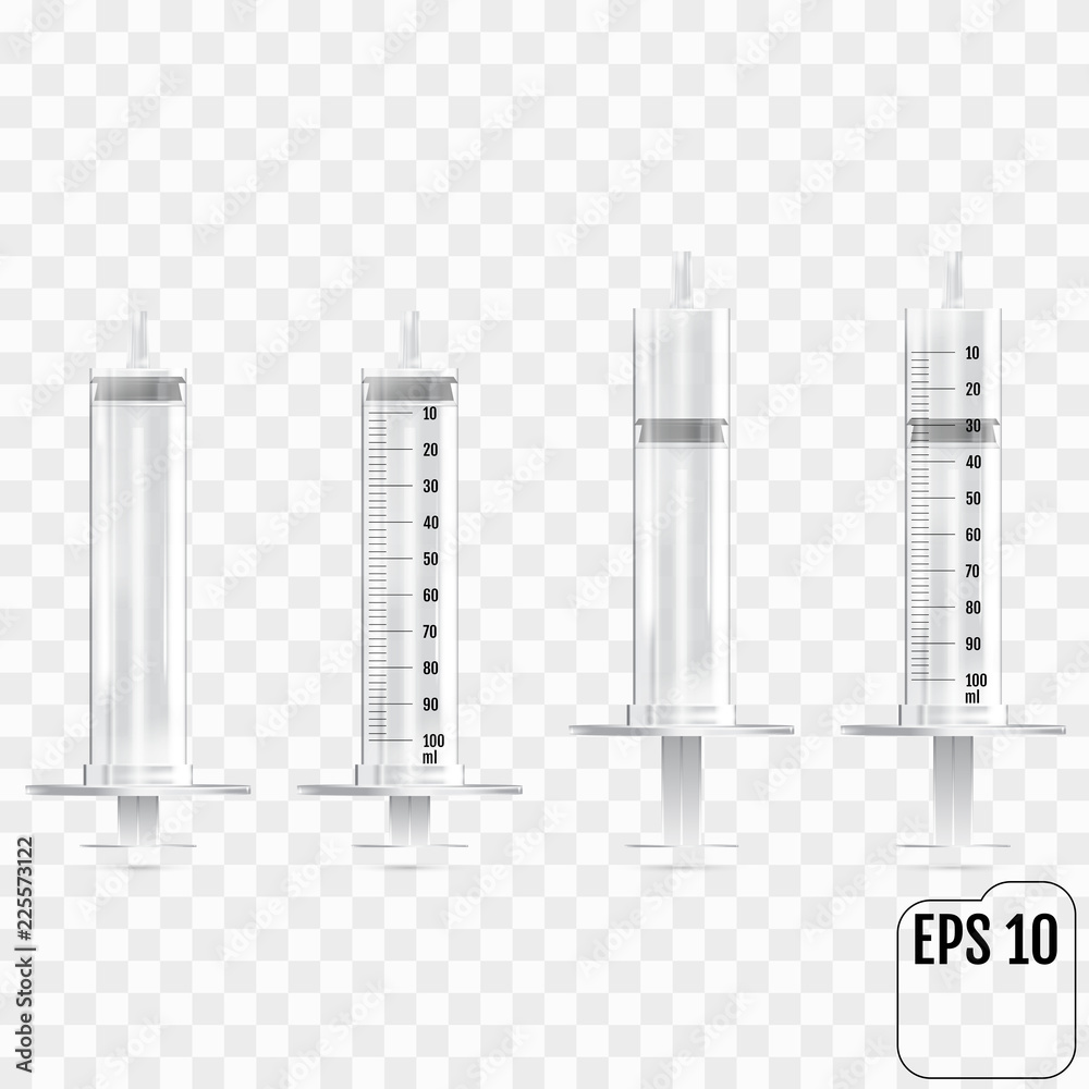 Realistic vector syringe isolated on transparent background Stock ...