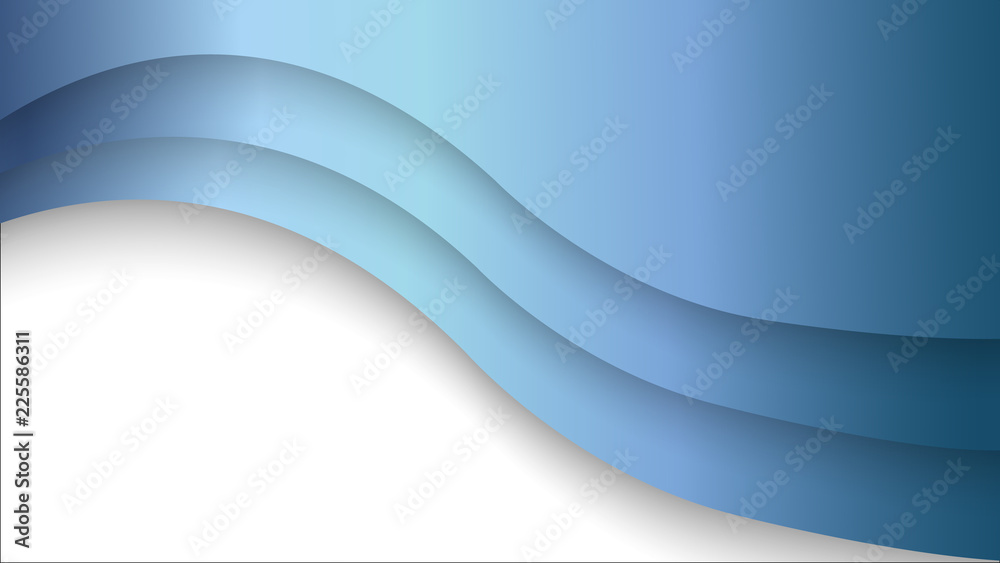 Gradient blue waves vector web background on white Stock Vector | Adobe ...