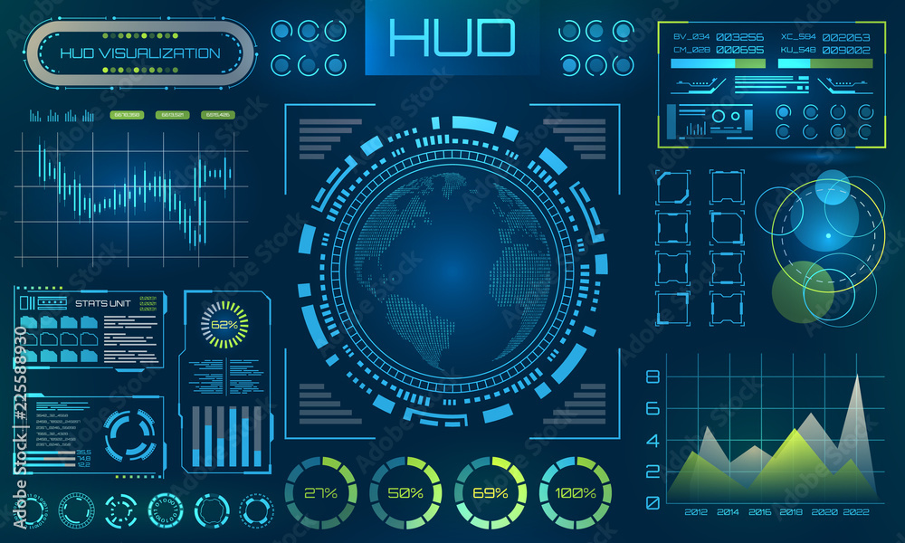 Futuristic HUD Background. Infographic or Technology Interface for ...