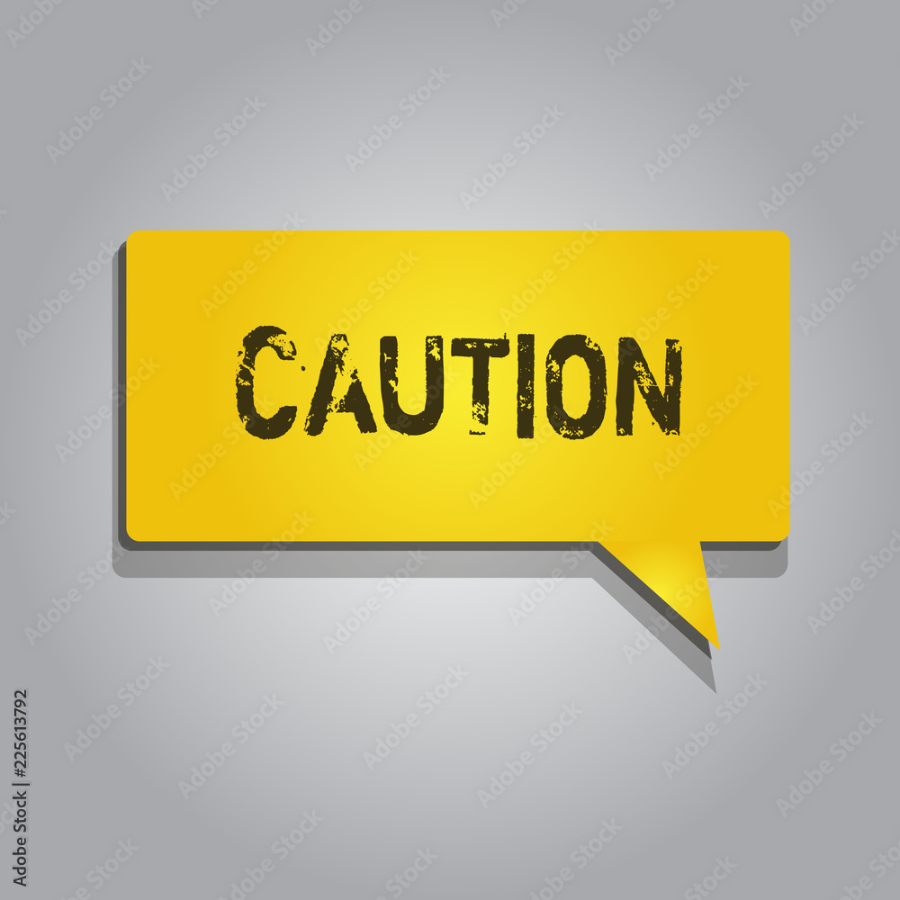 Conceptual hand writing showing Caution. Business photo showcasing Care ...