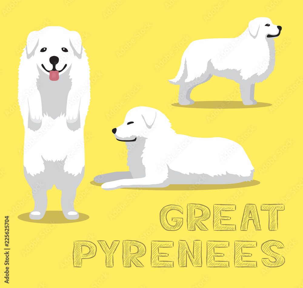 Dog Great Pyrenees Cartoon Vector Illustration Stock Vector | Adobe Stock