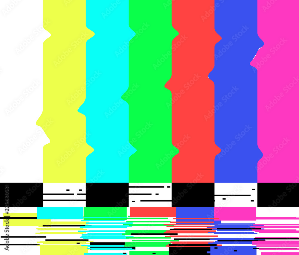 No signal poster TV retro television test pattern screen glitch ...