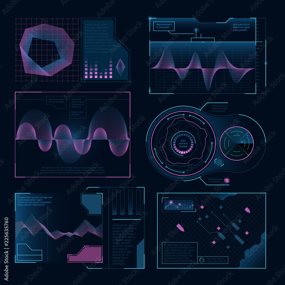Modern Digital Symbols Of Web Ui Vector Pictures Set For Design Projects Digital Technology Ui