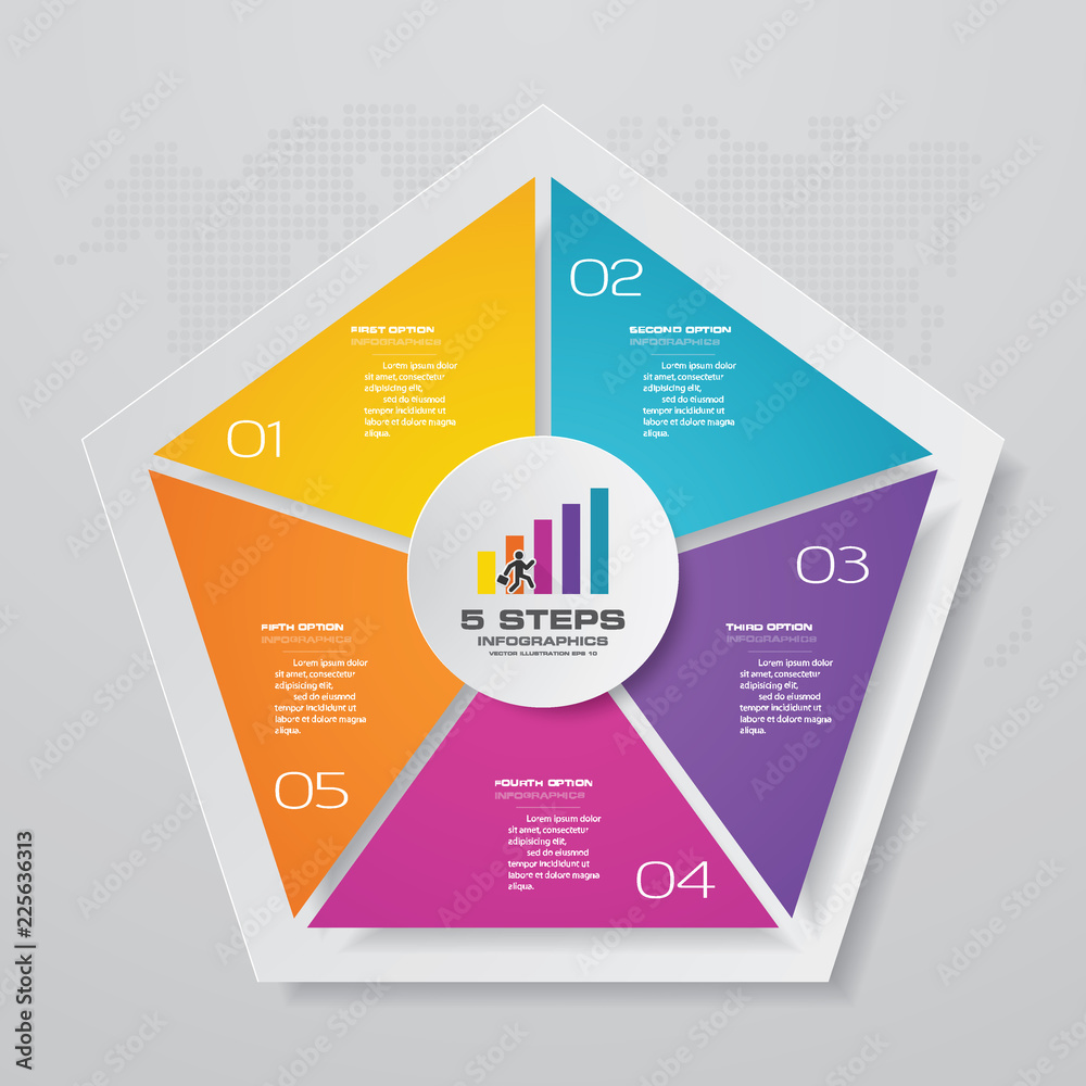 5 steps simple&editable process chart infographics element. EPS 10 ...