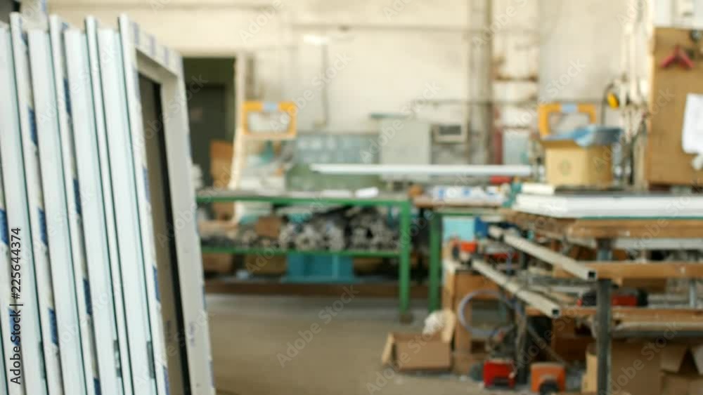 The production of assembling and manufacturing pvc windows, the shop ...