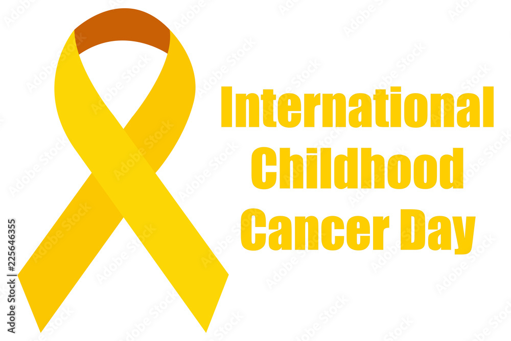 Lazo amarillo por el cáncer en los niños. Stock Vector | Adobe Stock