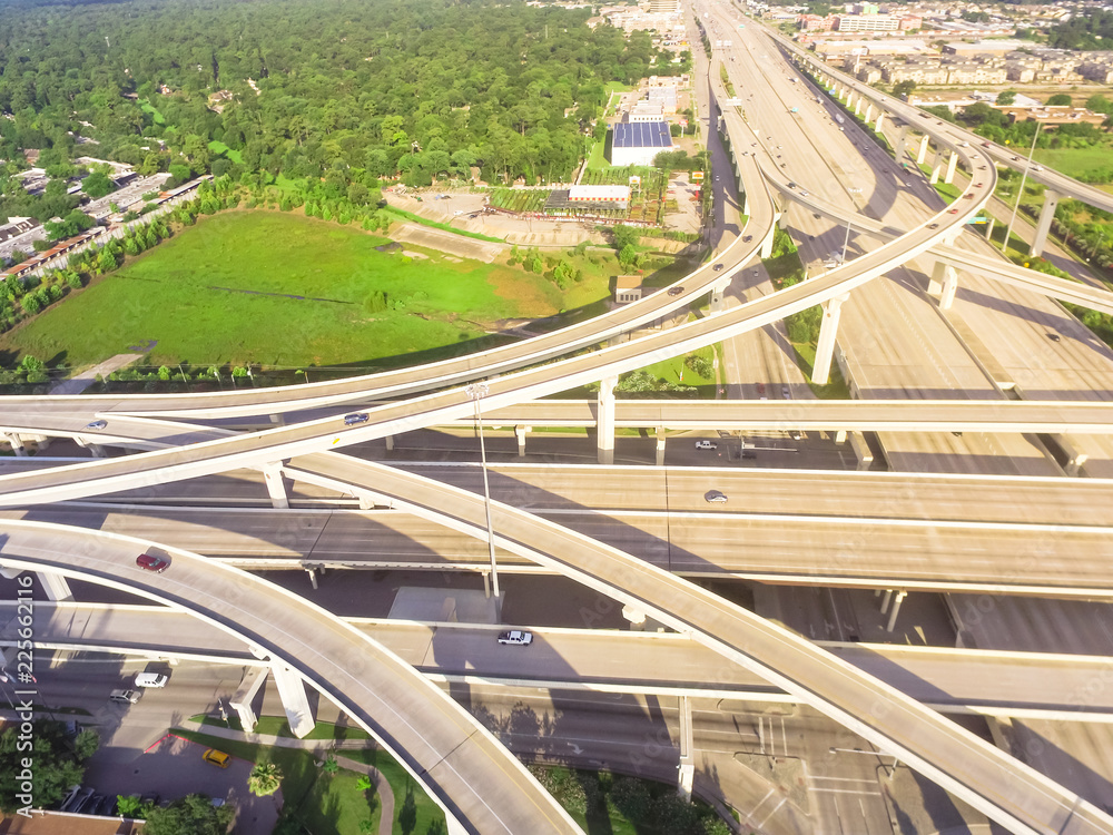 Massive elevated highway intersection, stack interchange near ...