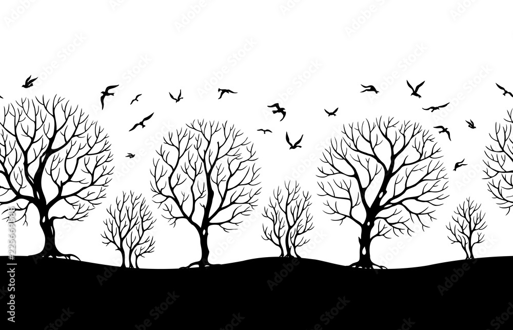 Movie Border Clipart Black And White Tree