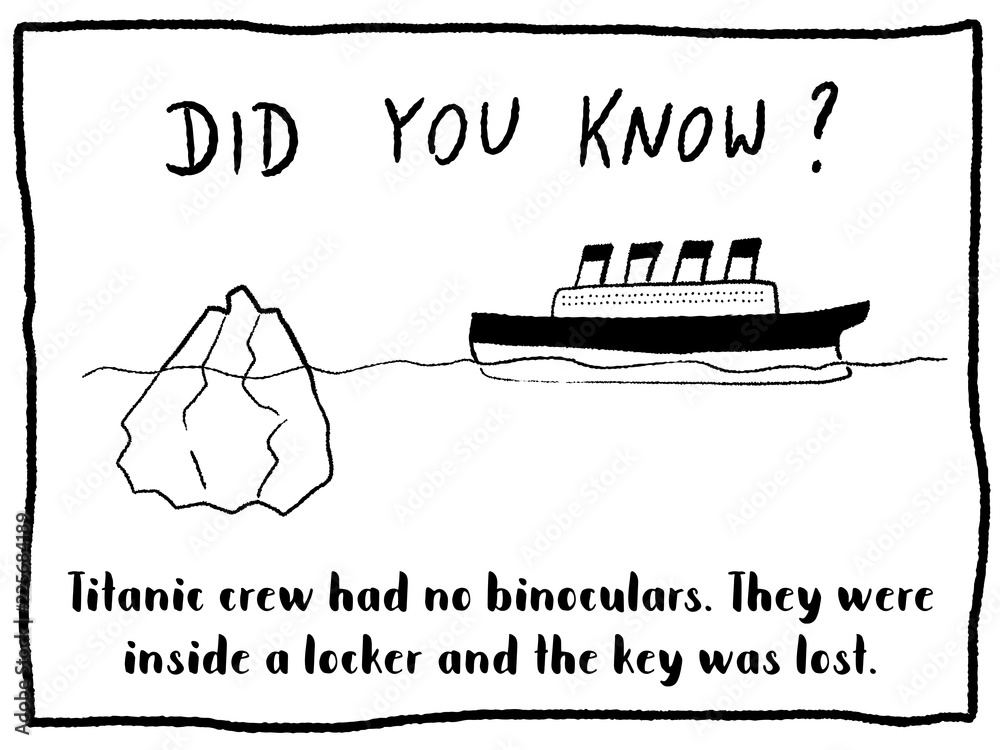 Titanic ship fact - did you know trivia series Stock Vector | Adobe Stock