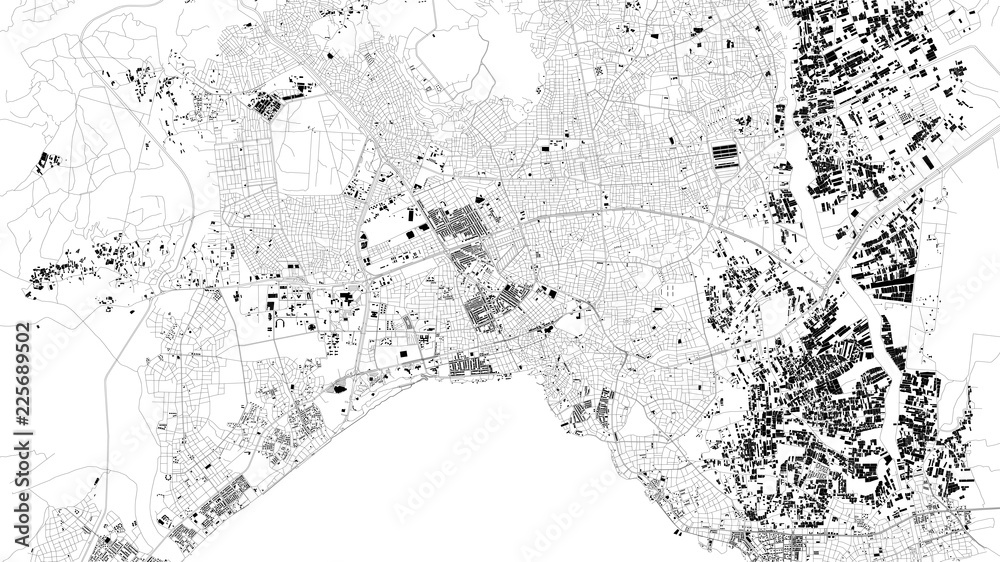 Mappa satellitare di Adalia, Turchia, strade della città. Stradario e ...