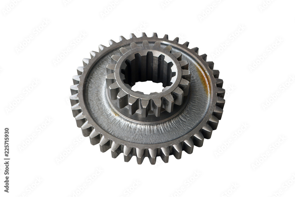 fifth gear and reverse gear of gearbox intermediate shaft on isolated ...