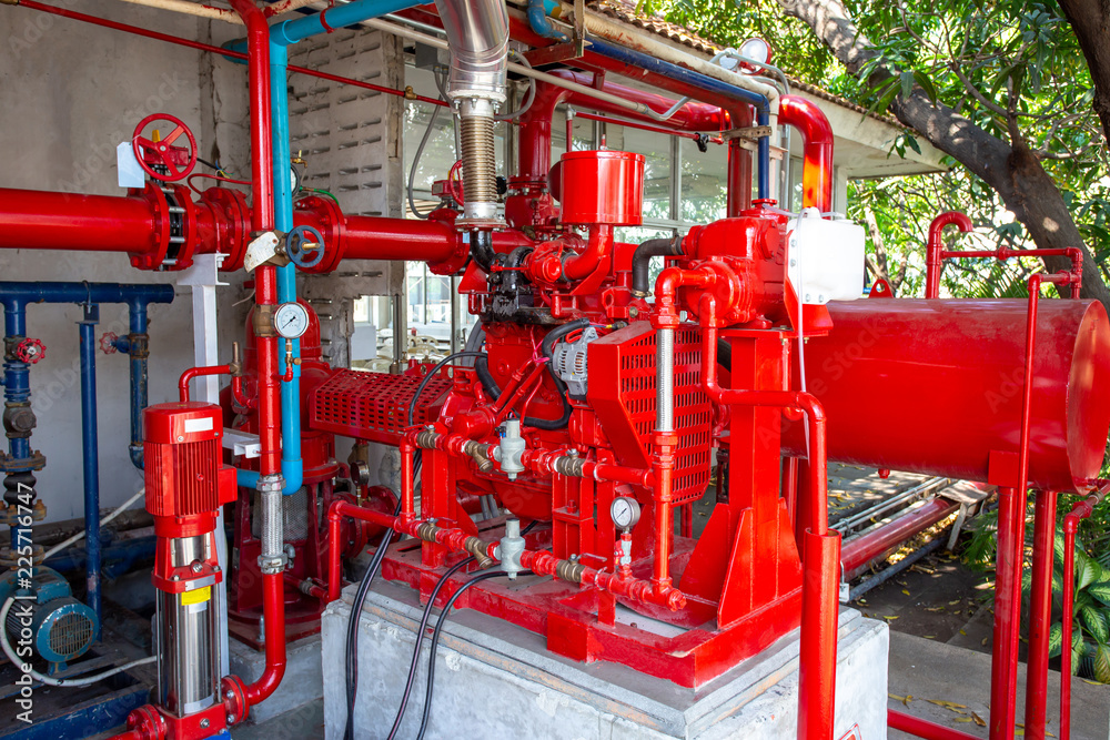 Diesel engine fire pump, Electric motor fire pump with control system ...